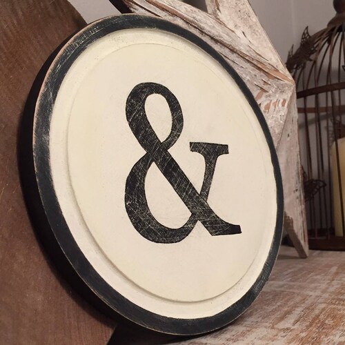 20cm Round Letter Ampersand Sign Initial Wall Art Home - Etsy