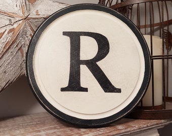 20cm Round Letter R Sign Monogram Initial Wall Art Home | Etsy