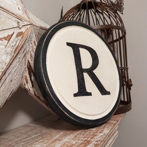 20cm Round Letter R Sign, Monogram, Initial, Wall Art, Home Decor ...