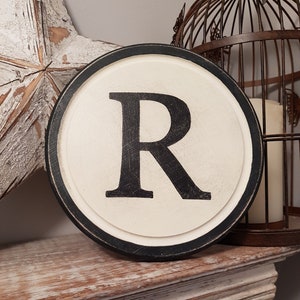 20cm Round Letter R Sign, Monogram, Initial, Wall Art, Home Decor ...