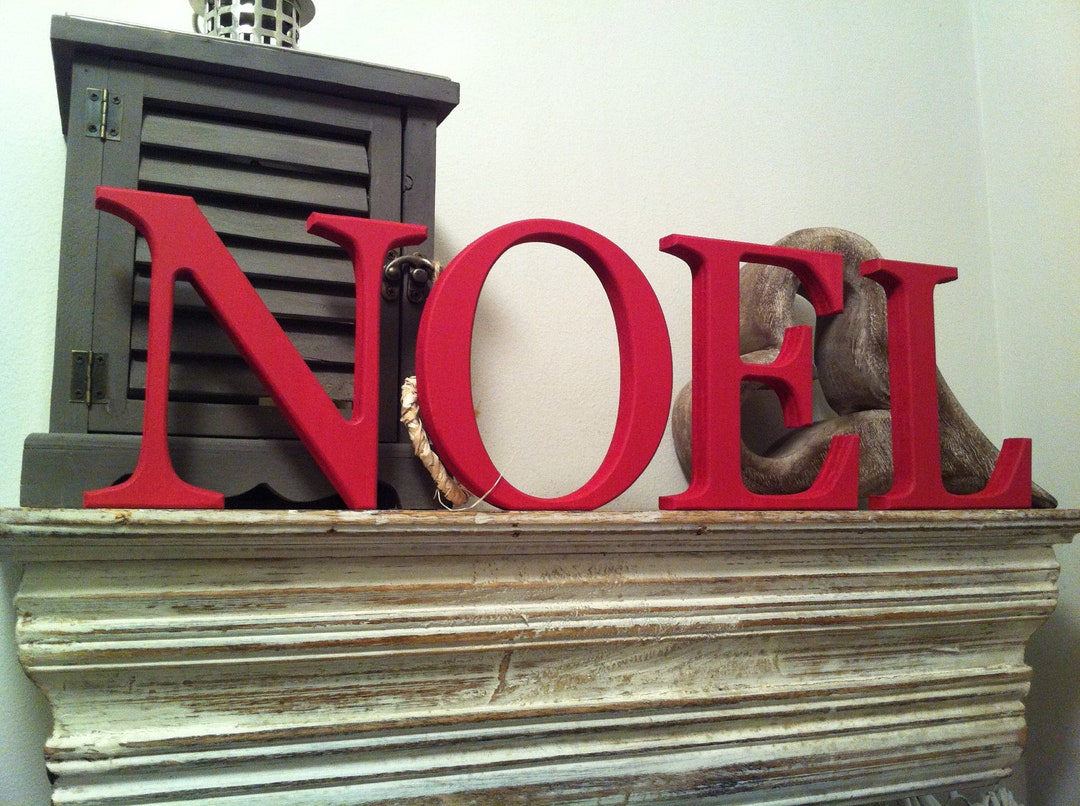 Christmas Hand-painted Wooden Letters - NOEL - 10cm - Etsy