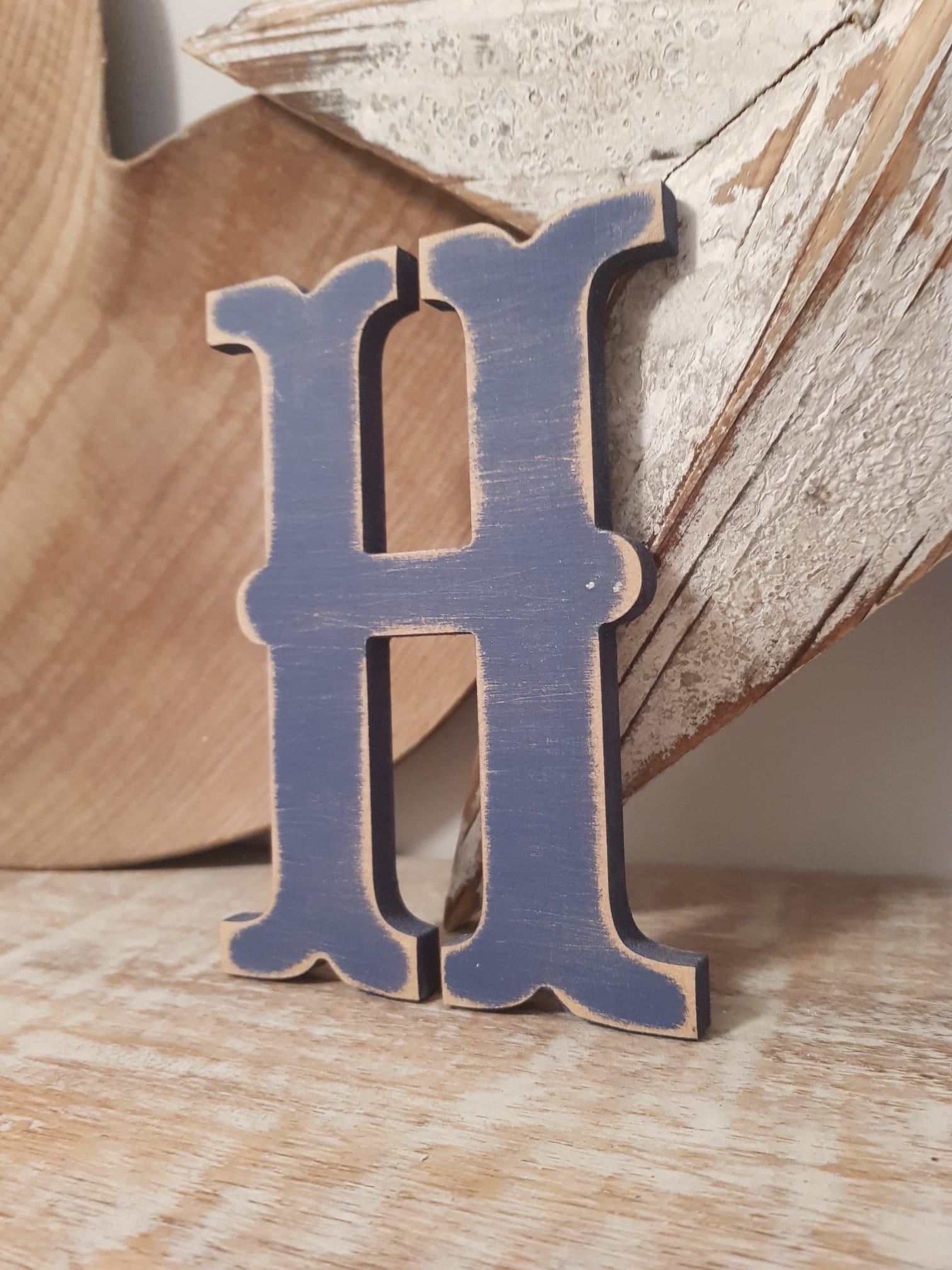 CLEARANCE - Wooden Letter H - painted and distressed - letter art ...