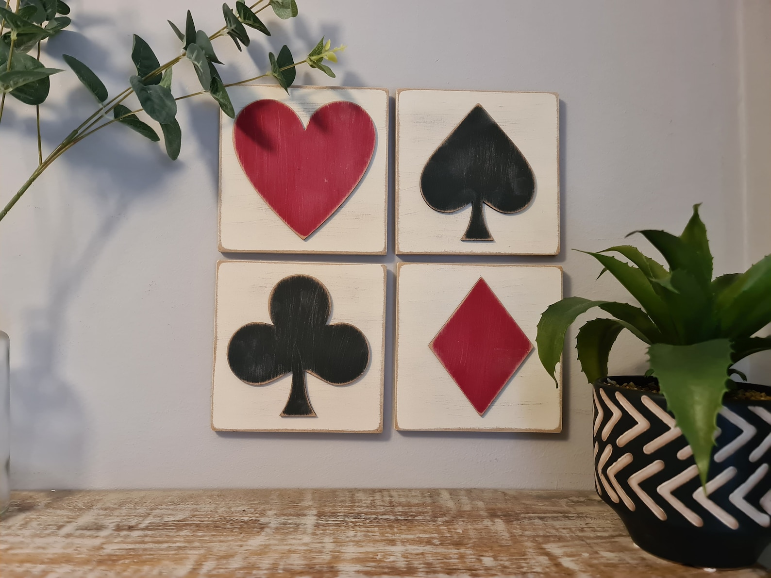 3D Playing Card Suit Signs Set of 4 Wooden Card Symbols - Etsy