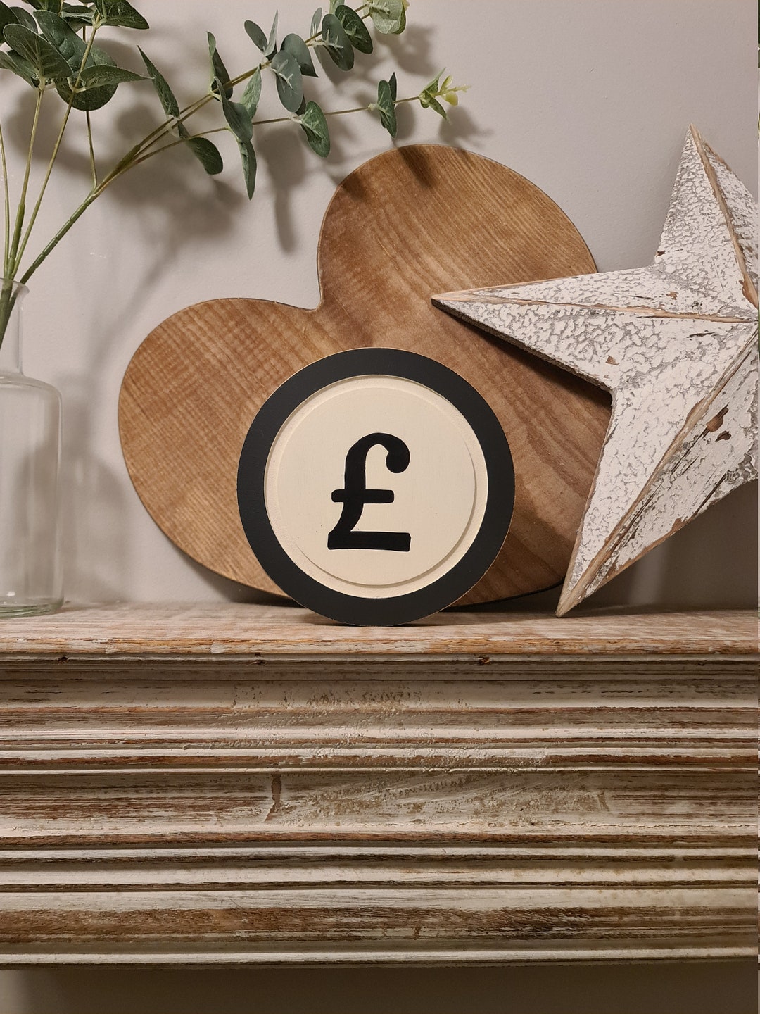 20cm Round Letter Pound Sign, Monogram, Wall Art, Home Decor, Rustic ...