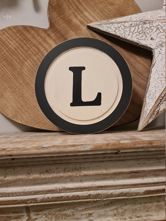 20cm Round Letter L Sign Monogram Initial Wall Art Home | Etsy