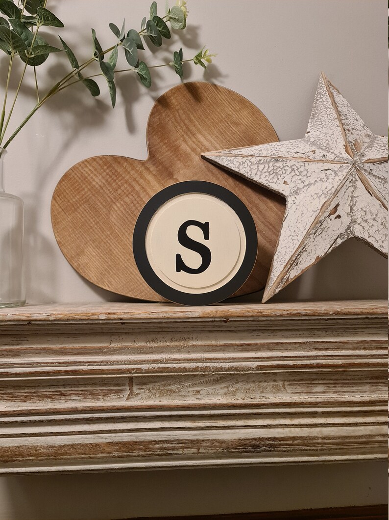 20cm Round Letter S Sign Monogram Initial Wall Art Home - Etsy
