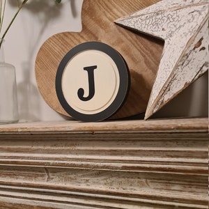 20cm Round Letter J Sign, Monogram, Initial, Wall Art, Home Decor ...