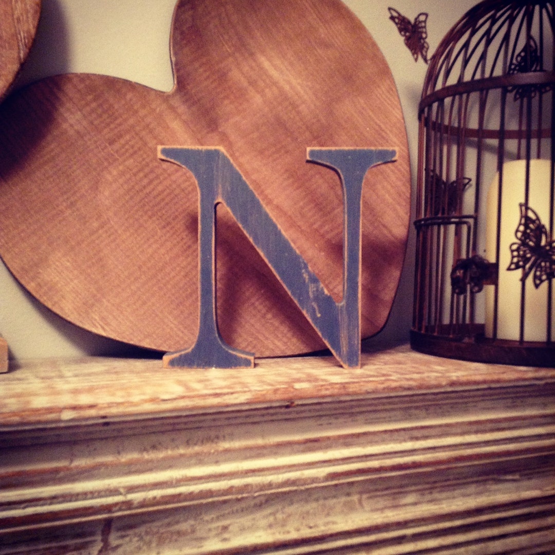 Wooden Letter 'N' - 25cm X 18mm - Georgian Font - Various Finishes ...