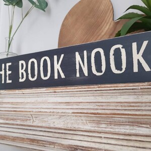 Handmade Wooden Sign - THE BOOK NOOK - Rustic, Vintage, Shabby Chic - Etsy