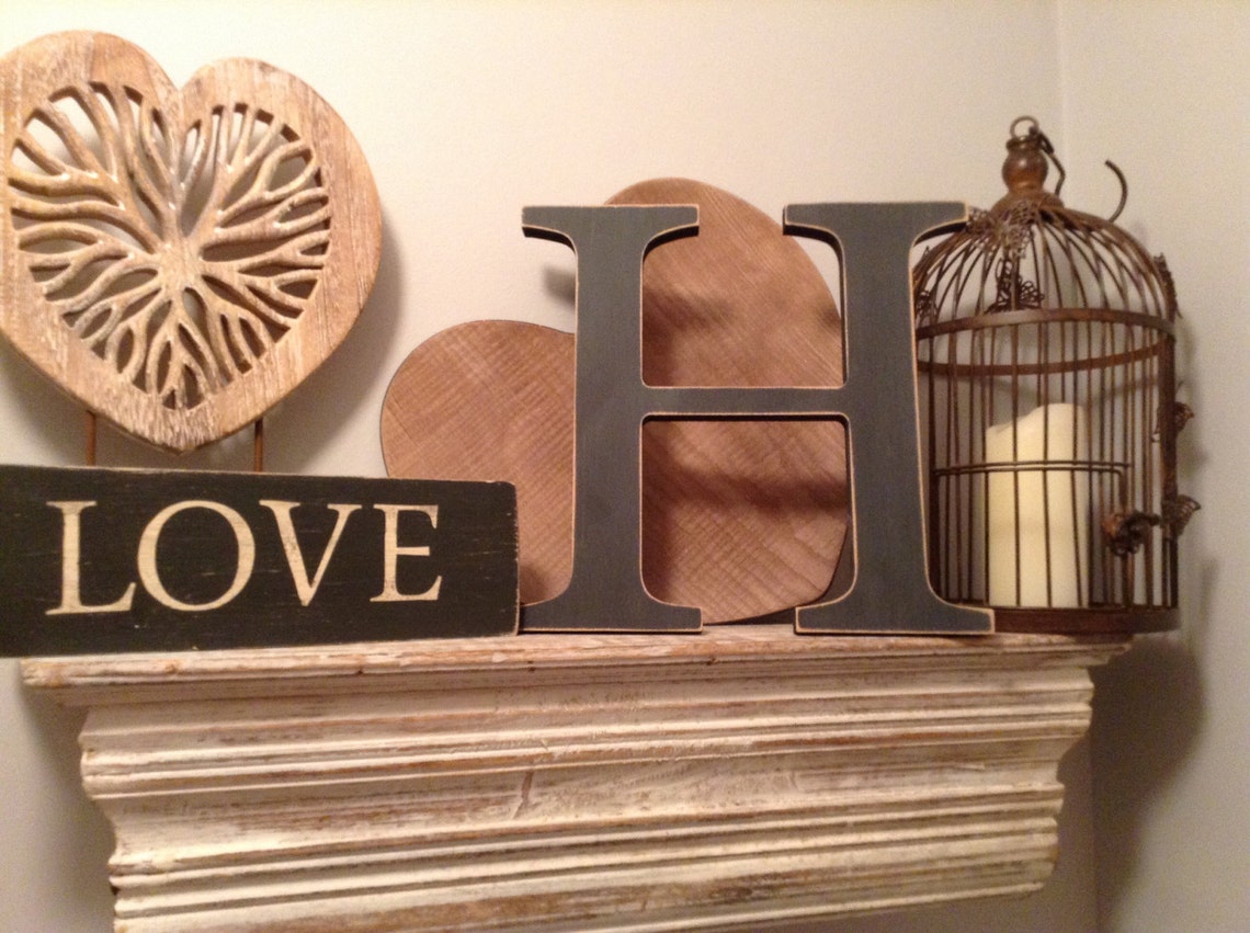 Hand-painted Wooden Letter H - Freestanding - Georgian Font - Various ...