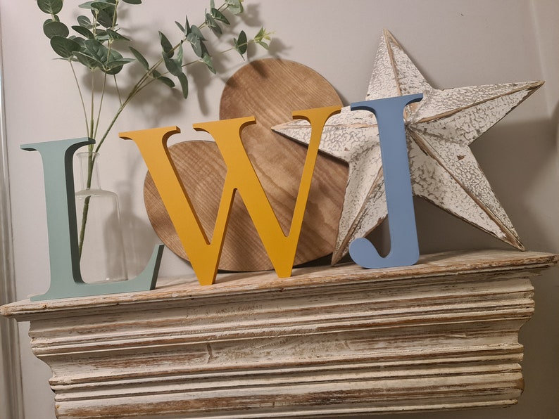 Painted Wooden Letter: Times Font, Freestanding, 15cm - Etsy