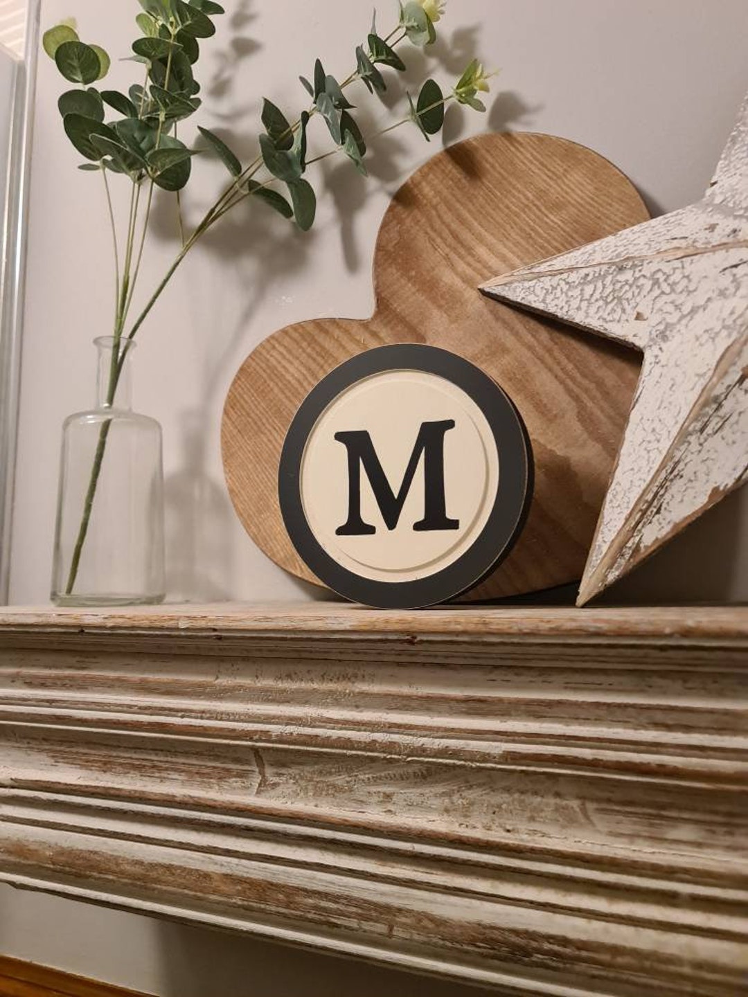 Rustic Letter M Sign: Typewriter Style Initial, Wall Decor (15cm) - Etsy