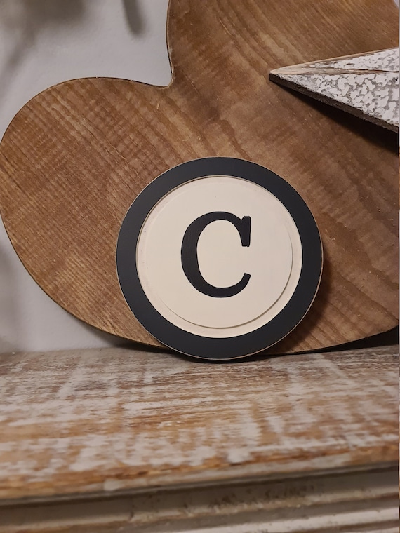 20cm Round Letter C Sign Monogram Initial Wall Art Home | Etsy