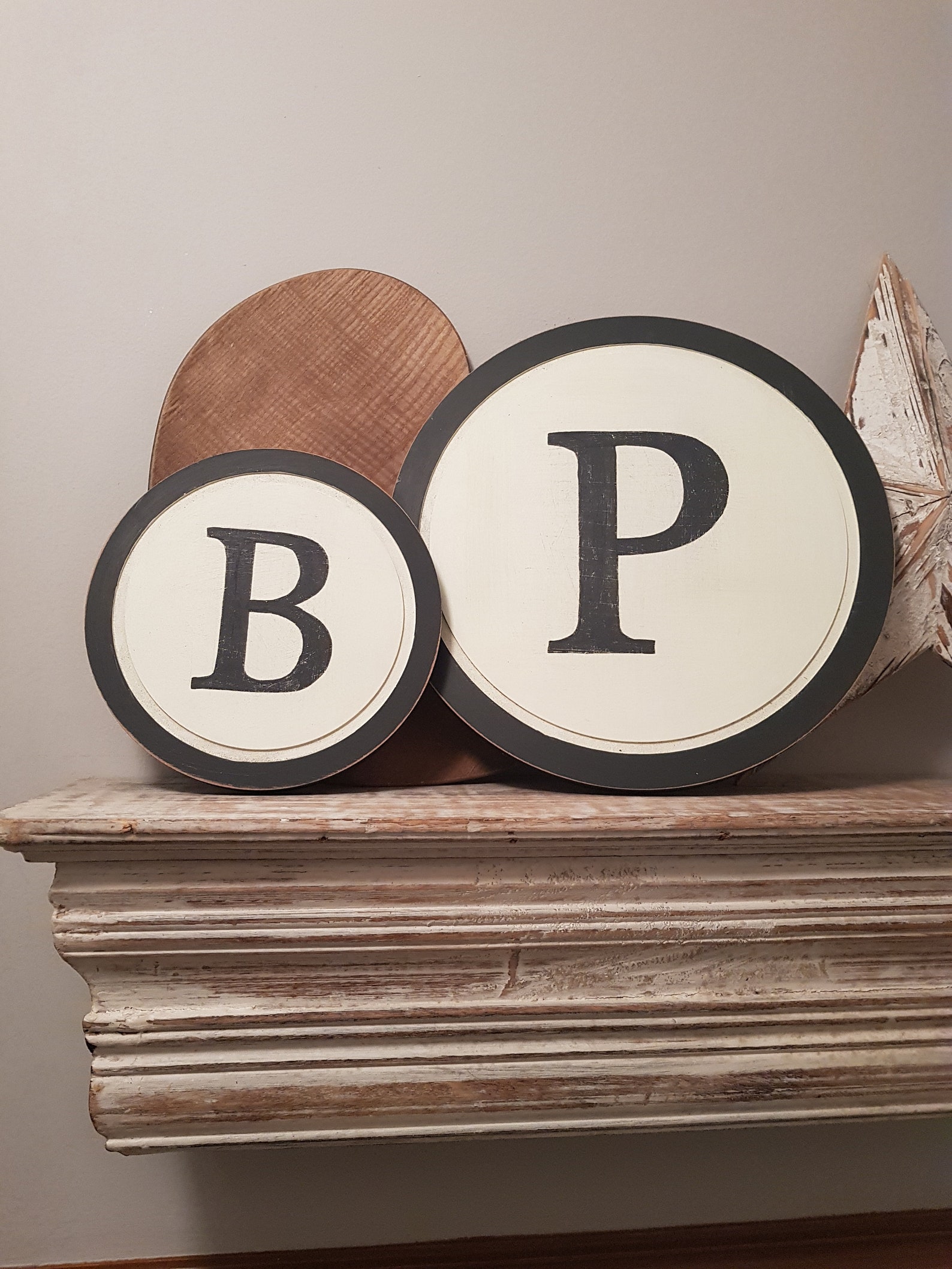 30cm Round Letter P Sign, Monogram, Initial, Wall Art, Home Decor ...