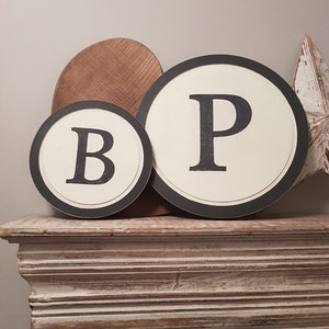 30cm Round Letter P Sign, Monogram, Initial, Wall Art, Home Decor ...