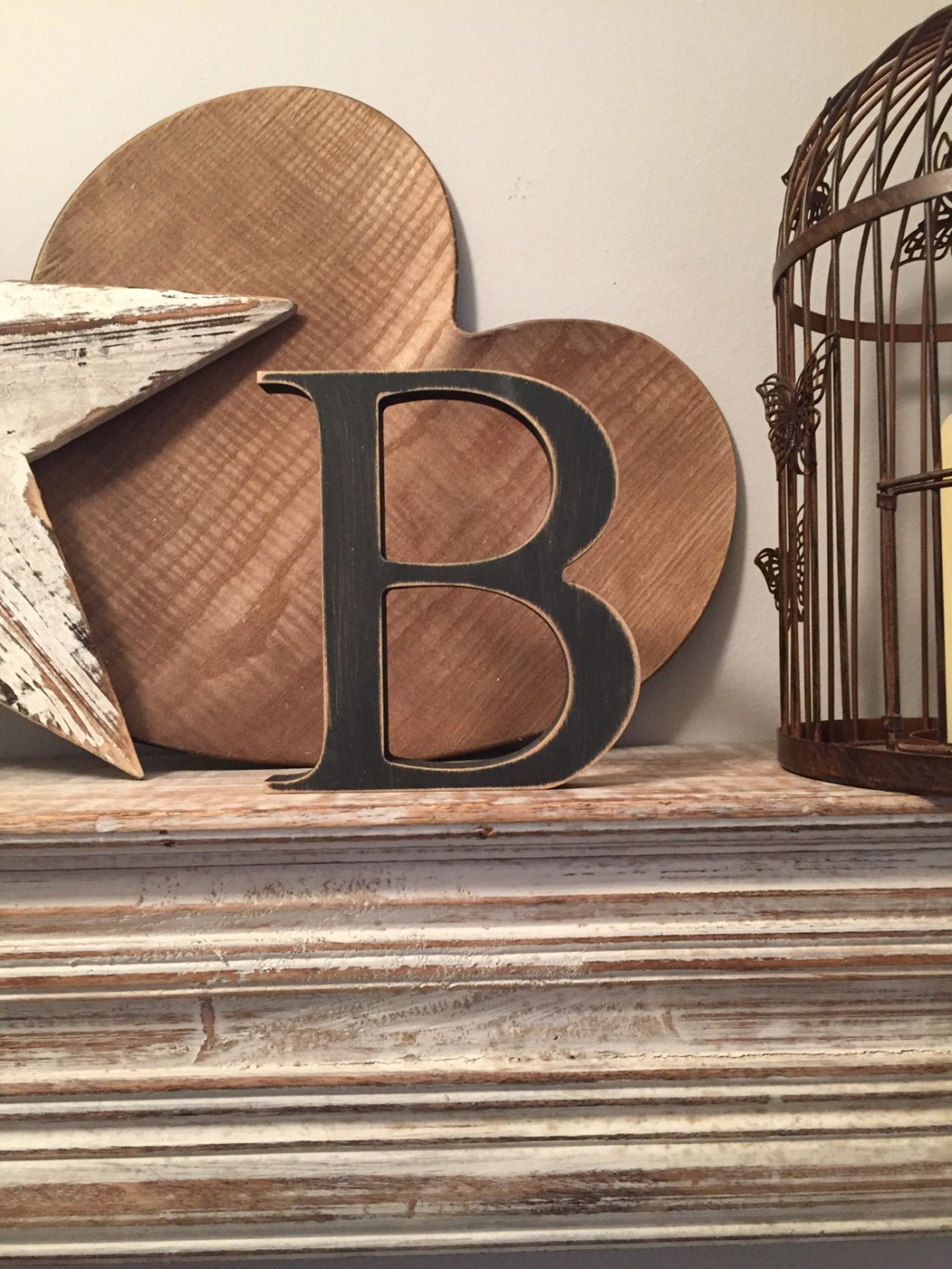 Painted Wooden Letter B Georgia Font Various Finishes and | Etsy