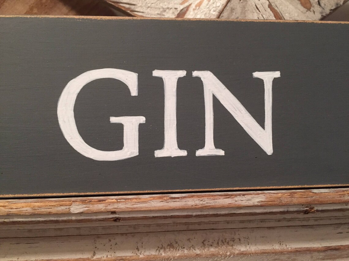 Handmade Wooden Sign THE GIN BAR Rustic Vintage Shabby - Etsy UK