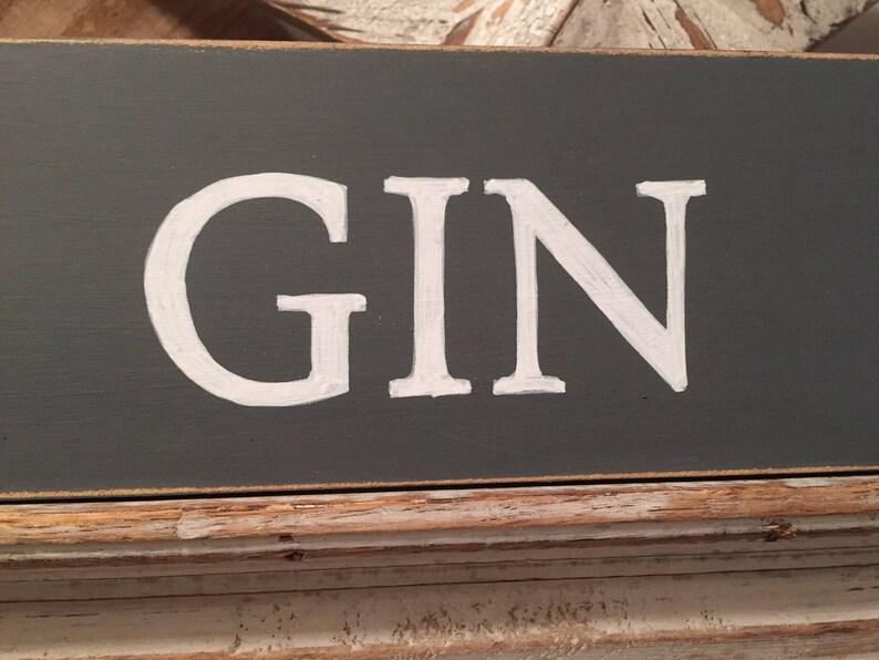Handmade Wooden Sign THE GIN BAR Rustic Vintage Shabby - Etsy UK