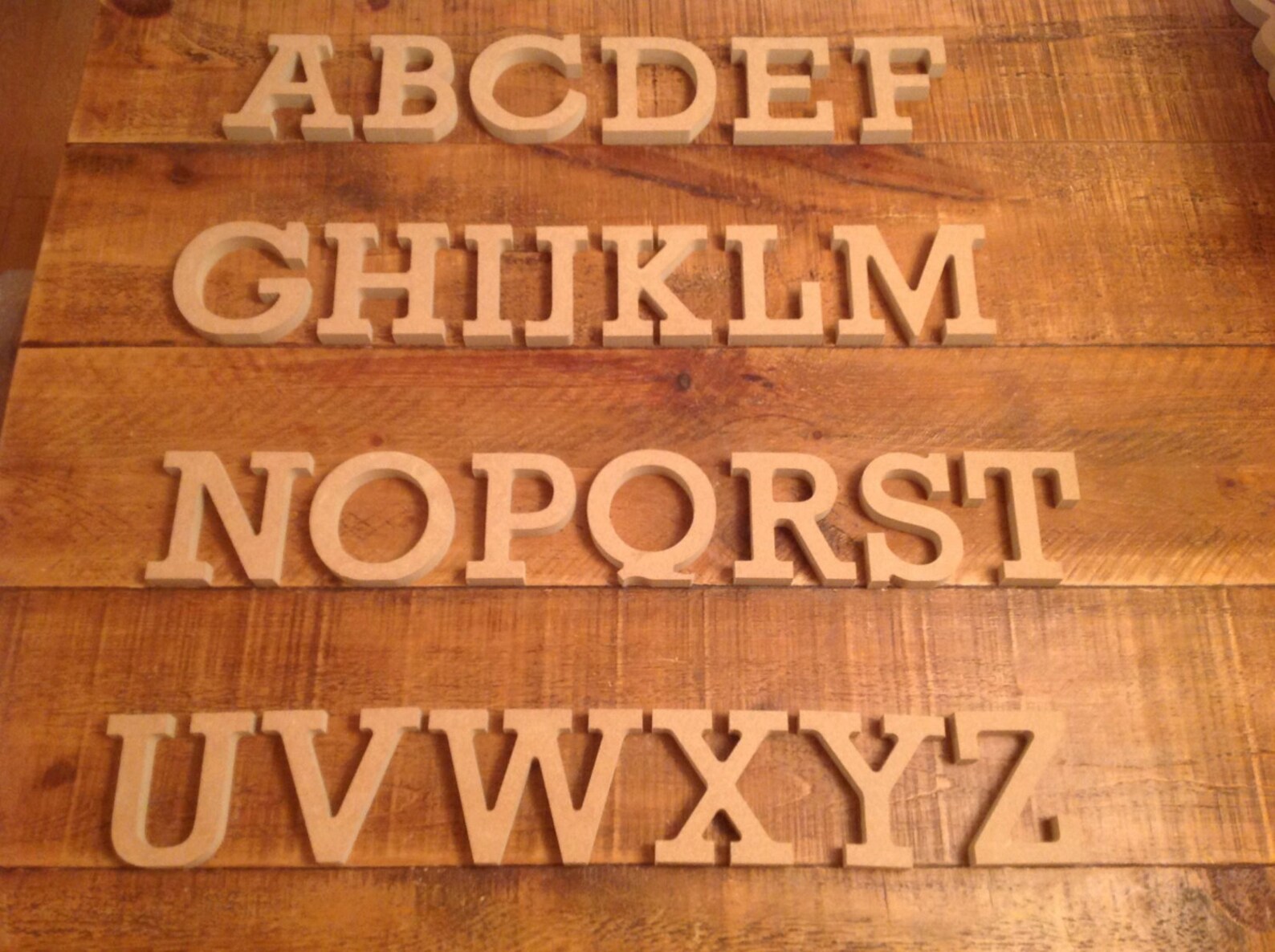 Full Wooden Alphabet Hand Painted Wooden Letters Set 26 | Etsy