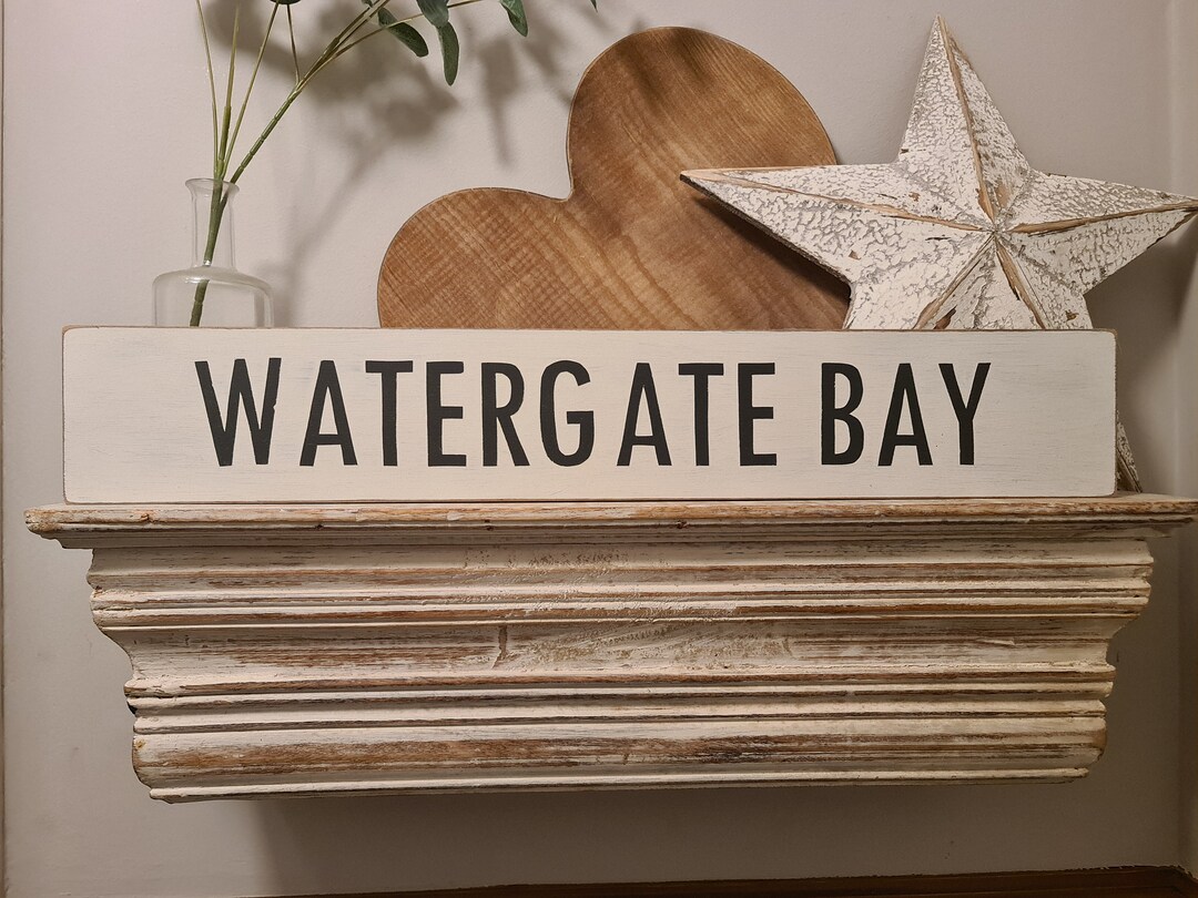 Handmade Wooden Sign, WATERGATE BAY, Any Town, Seaside, Vintage Style ...