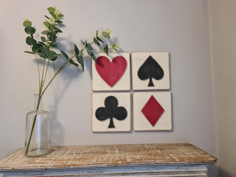 3D Playing Card Suit Signs Set of 4 Wooden Card Symbols | Etsy
