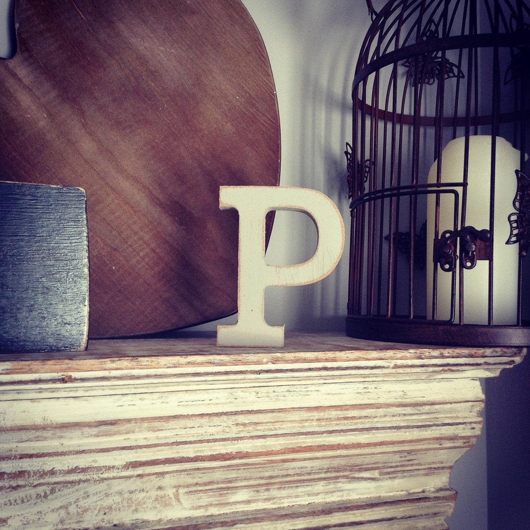 Wooden Letter P: 25cm Rockwell Font, Nursery Decor - Etsy