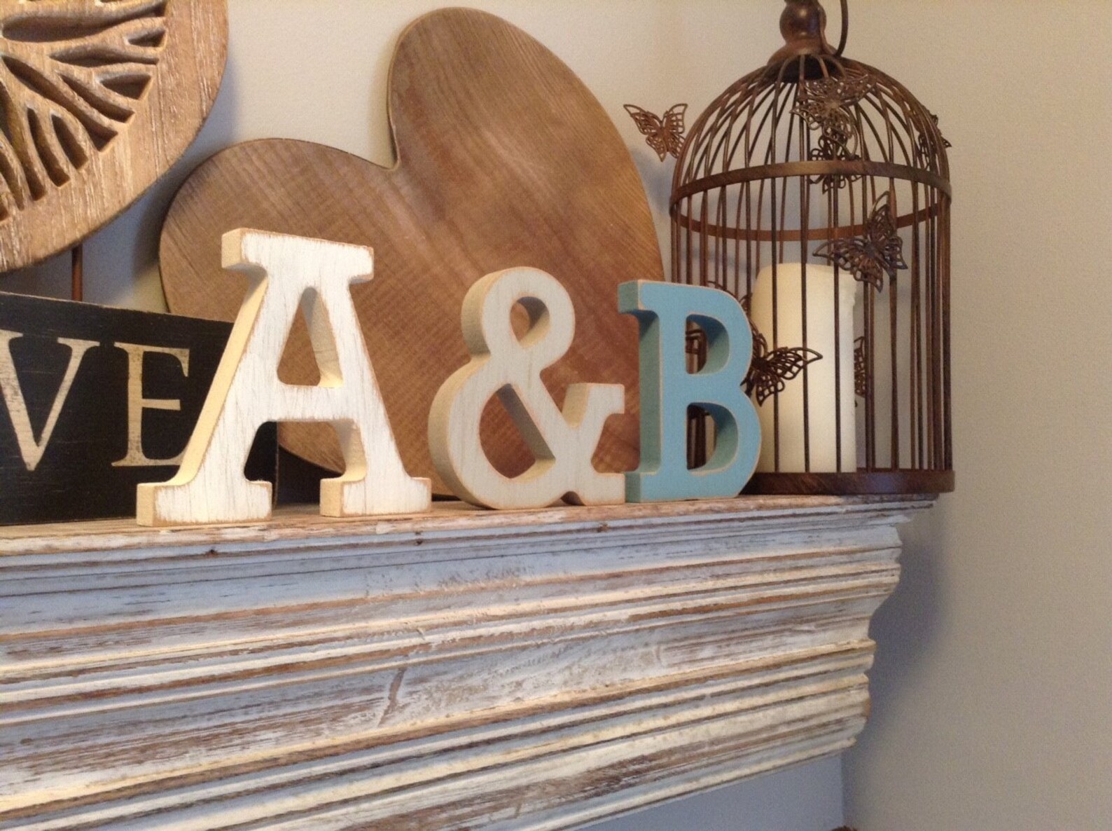 Wooden Letters Set of 3 Hand-painted Photo Props 15cm - Etsy UK