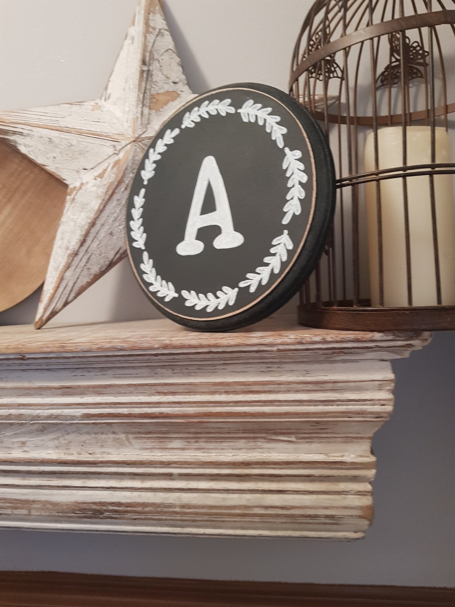 20cm-round-letter-a-sign-monogram-initial-wall-art-home-decor