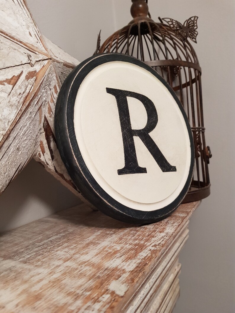 20cm Round Letter R Sign Monogram Initial Wall Art Home - Etsy
