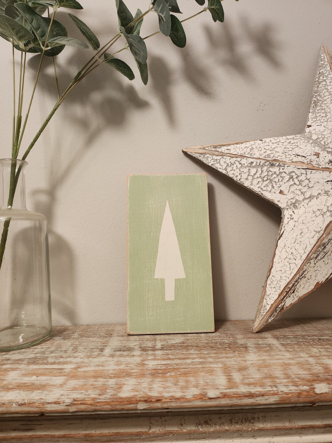 Christmas Tree Wooden Sign, Hand Painted, Handmade, Rustic Sign, Happy ...