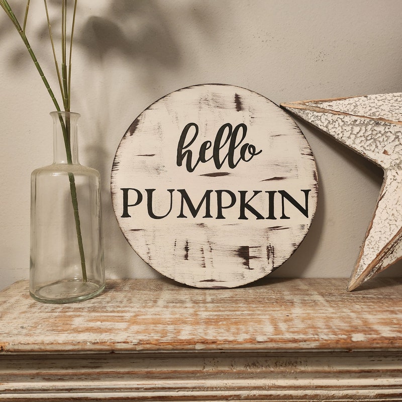 Wooden Pumpkin Sign - Etsy