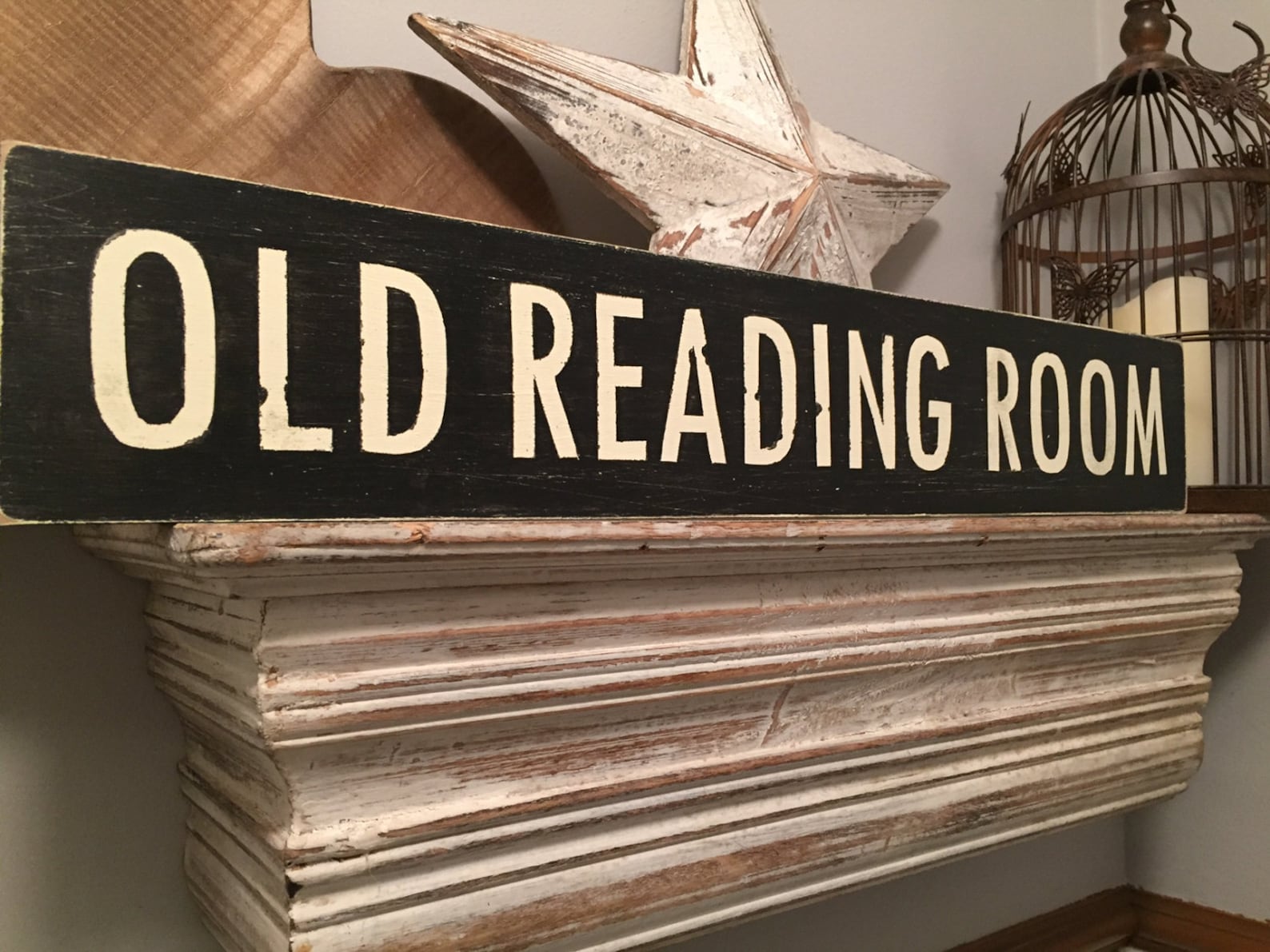 Painted Wooden Sign OLD READING ROOM Rustic Vintage - Etsy UK
