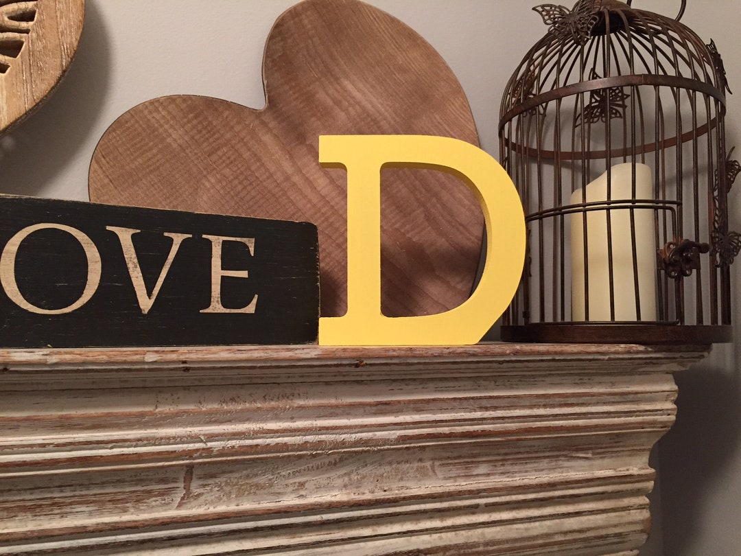 Wooden Letter 'D' - 25cm - Rockwell Font - Various Finishes, Standing ...