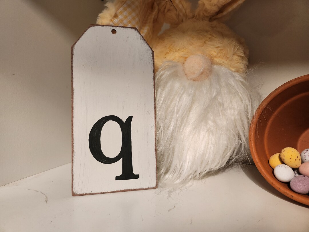Personalized Wooden Letter Gift Tag: Hand Lettered Stocking Tag (16cm ...