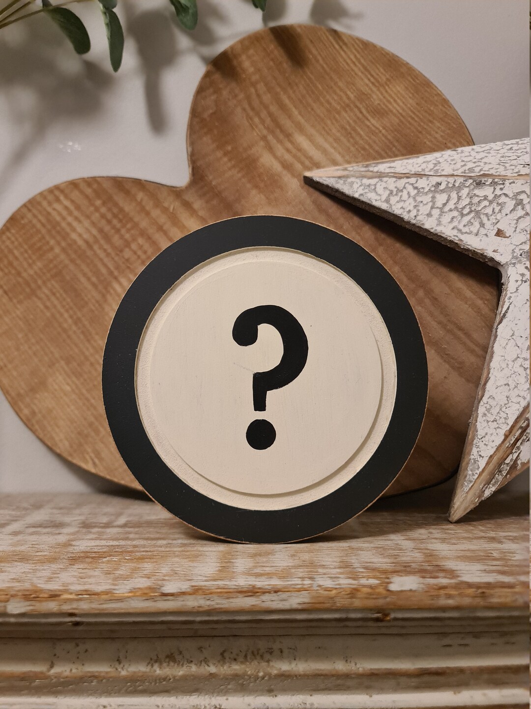 Rustic Typewriter Style Letter Sign: Distressed Wood Question Mark - Etsy