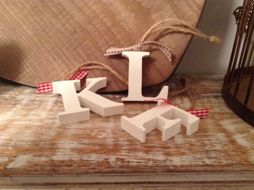 Hanging Wooden Letter Tag - 8cm - Hand Painted - Any Initial ...