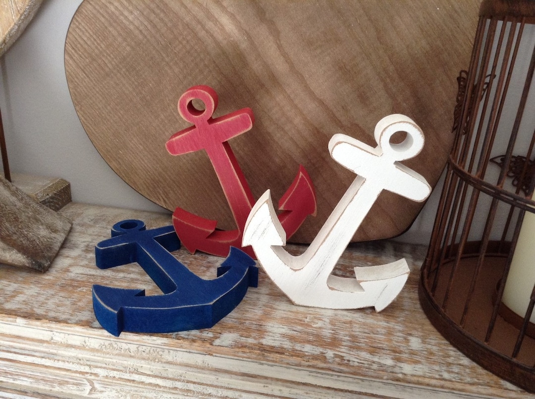 Painted Wooden Anchor - Free-standing - Various Sizes and Finishes - Etsy