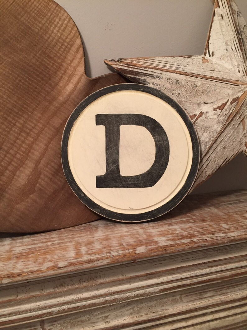 20cm Round Letter D Sign, Monogram, Initial, Wall Art, Home Decor ...