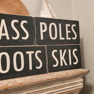 Set of 6 Wooden Ski Signs, Chalet, Lodge, Apartment Decor, Ski Decor - Etsy