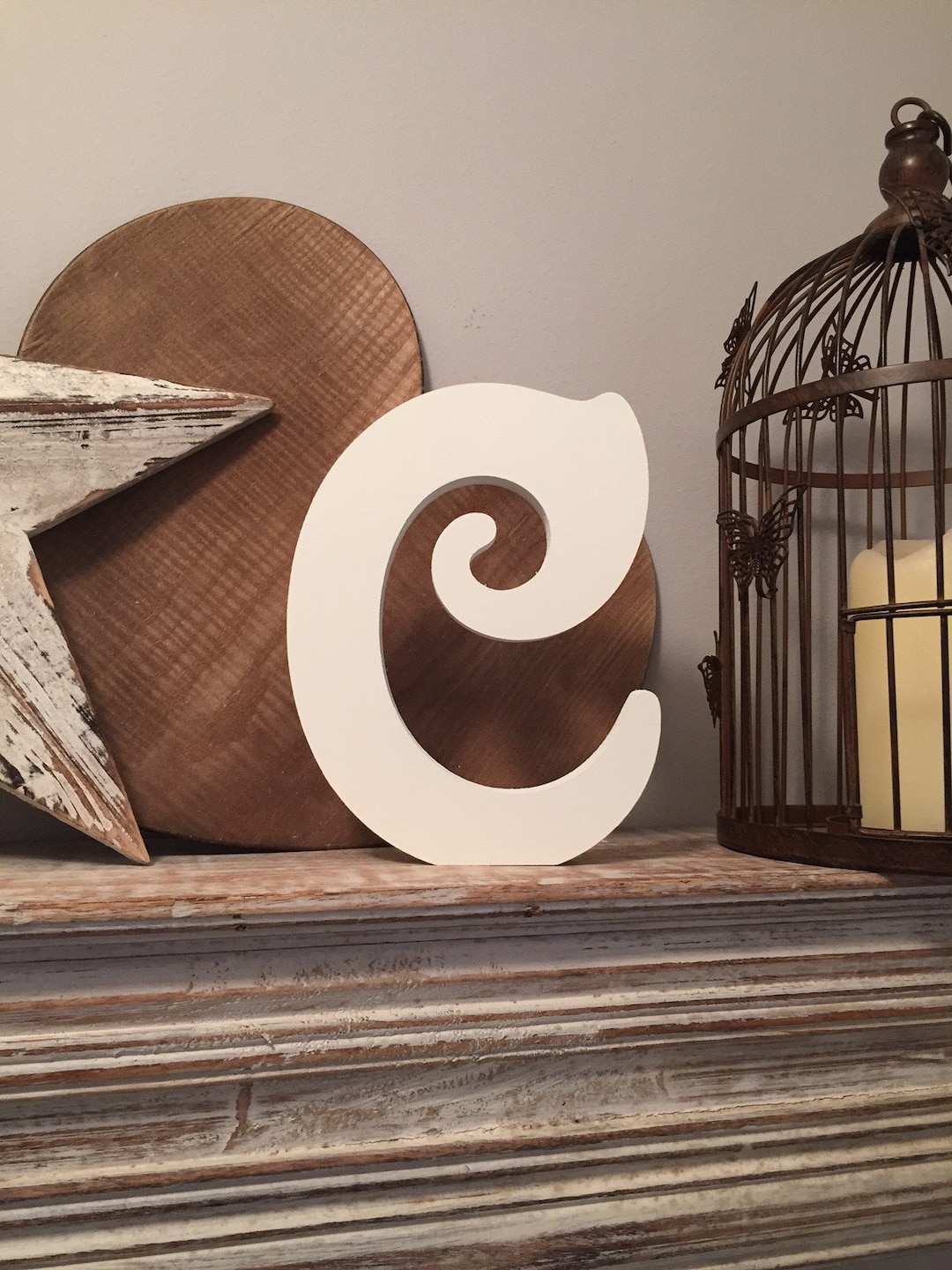 Hand-painted Wooden Letter C - Freestanding - Victorian Font - Various ...