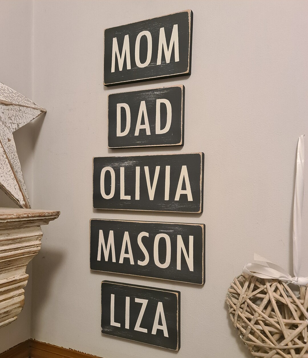 Personalized Family Name Sign: Hand-painted Wooden Decor - Etsy