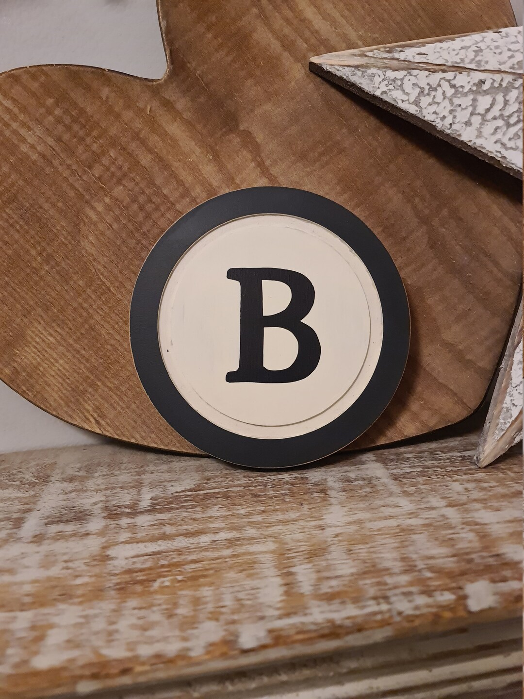20cm Round Letter B Sign, Monogram, Initial, Wall Art, Home Decor ...