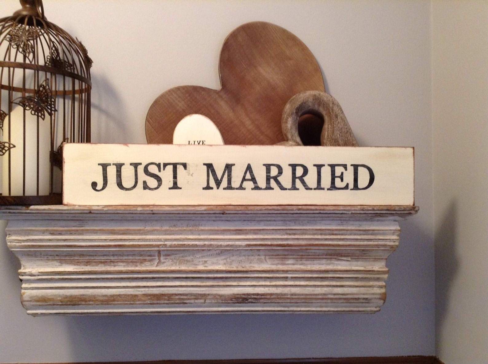 Large Wooden Sign - Personalised - Just Married - Rustic, Handmade ...