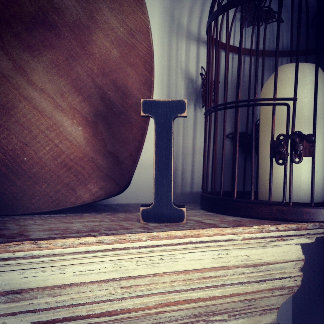 Wooden Letter 'I' - 25cm - Rockwell Font - Various Finishes, Standing ...