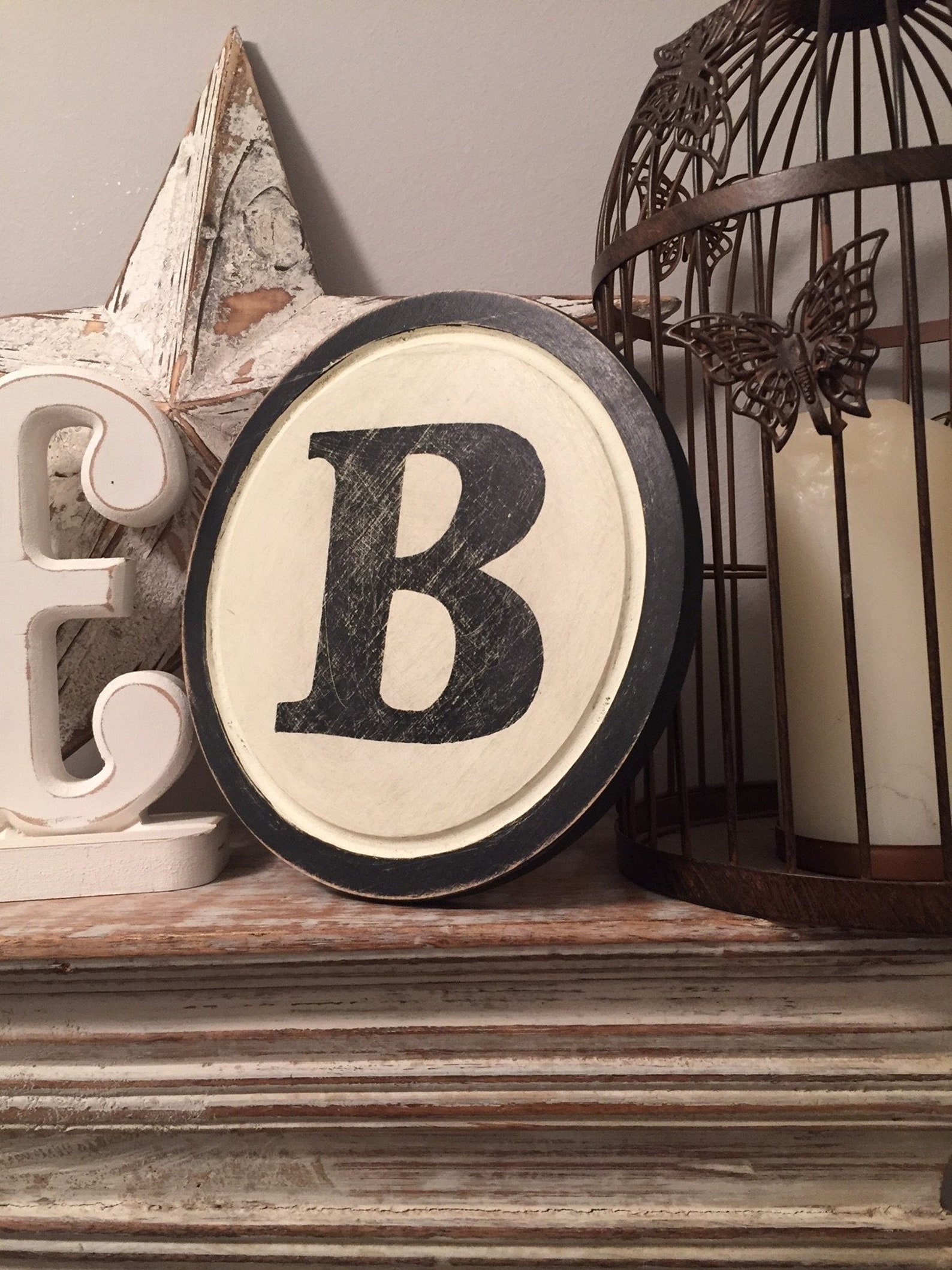 15cm Round Letter & Sign, Monogram, Initial, Wall Art, Home Decor ...