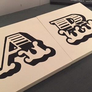 Personalised Letter Block, Initial, Wooden Letters, Monograms, Carnival ...