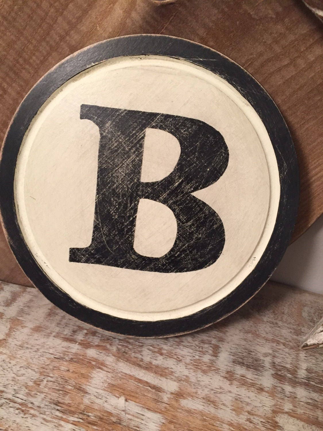 20cm Round Letter B Sign, Monogram, Initial, Wall Art, Home Decor ...