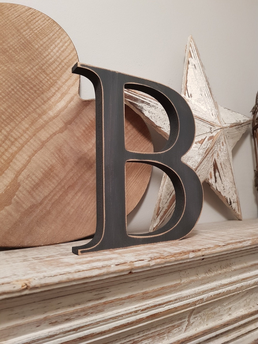 Wooden Letter 'B' - 10cm - Georgian Font - Various Finishes, Standing ...