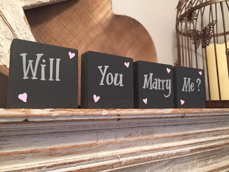 Wooden Proposal Signs - 'will You Marry Me?' , Set of 4, 6cm, Super ...