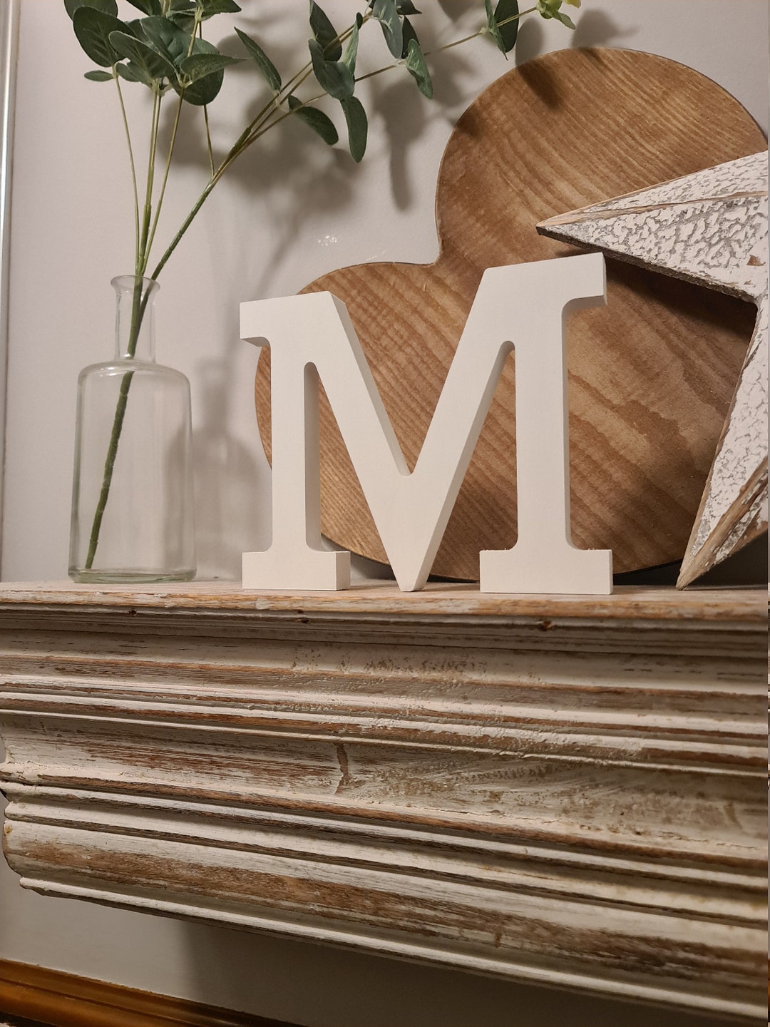 Hand-painted Wooden Letter M - Freestanding - Rockwell Font - Various ...